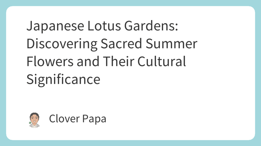 Japanese Lotus Gardens: Discovering Sacred Summer Flowers and Their ...